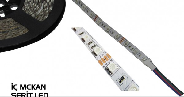 RGB SERIT LED 5050SMD 60LED IC MEKAN 12VDC 5M PAKET